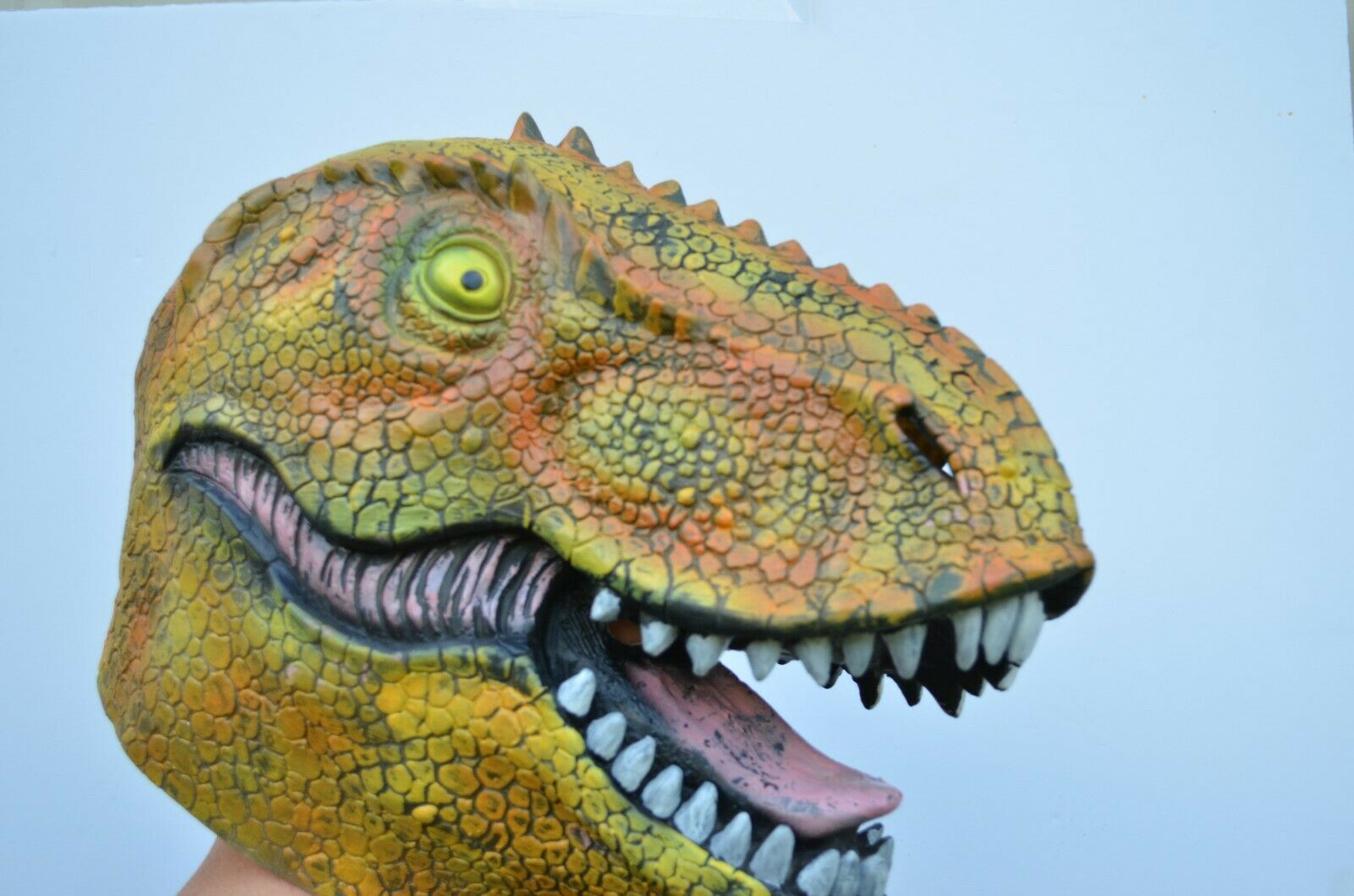 Dinosaur T-Rex costume Mask Orange – Ghoulism Halloween Mask & Prop ...