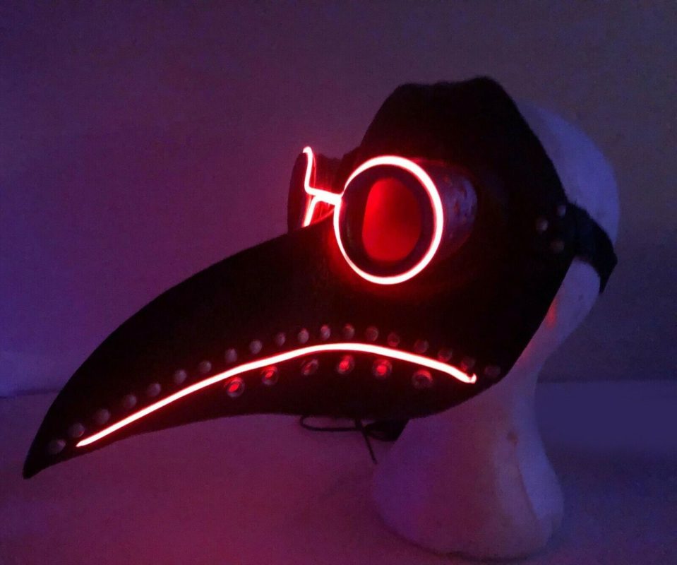 Plague Doctor Mask LED RED